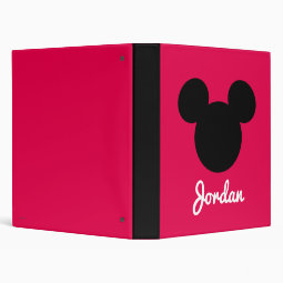 Personalized Striped Mickey Head Silhouette Binder | Zazzle