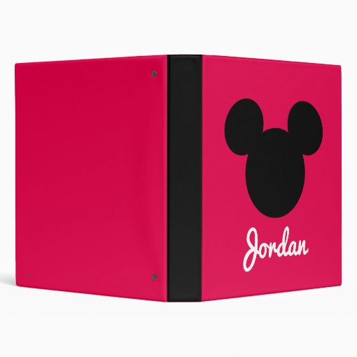 Personalized Striped Mickey Head Silhouette Binder | Zazzle