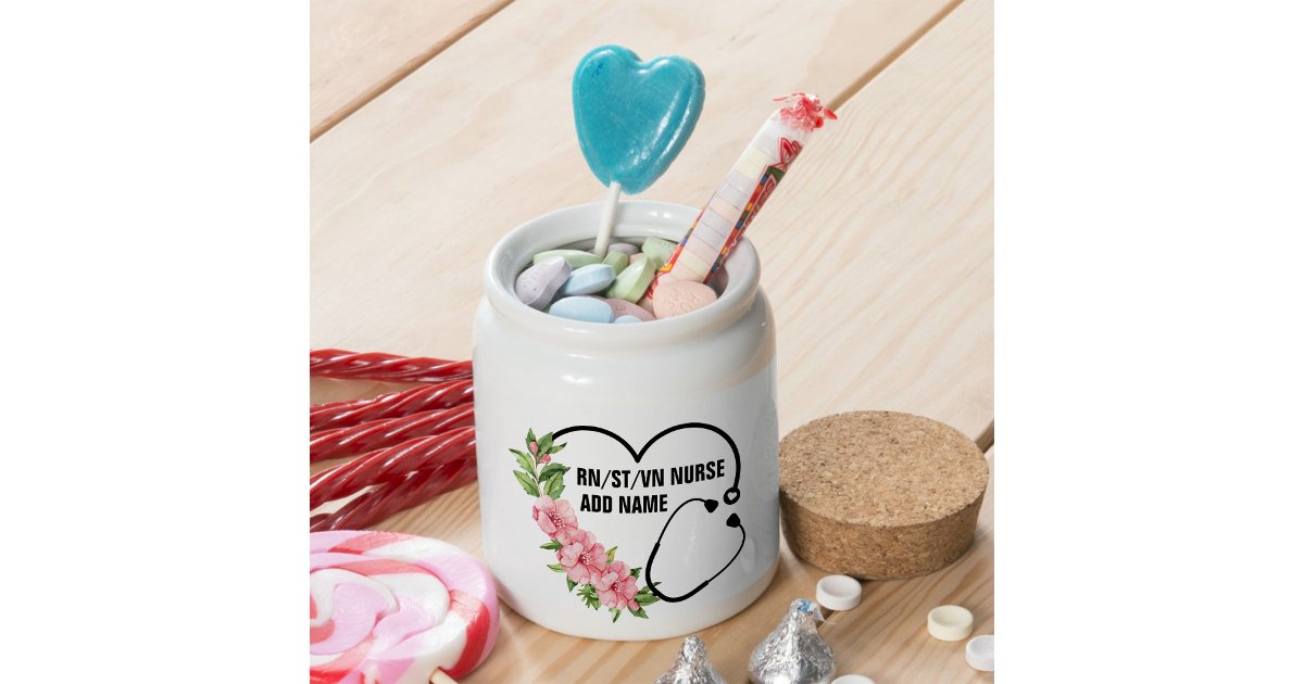 Personalized Student-Registered-Veteran Nurse Name Candy Jar | Zazzle
