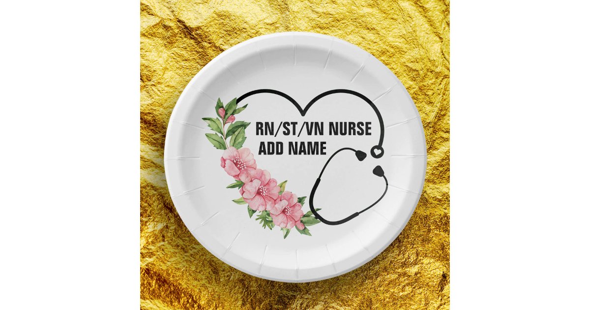 Personalized Student-Registered-Veteran Nurse Name Paper Plates | Zazzle