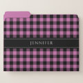 Personalized Stylish Pink Plaid File Folder | Zazzle