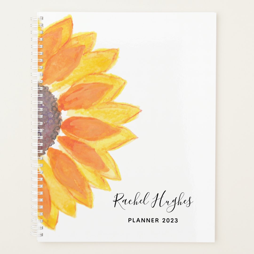 Personalized Sunflower 2023 Planner | Zazzle