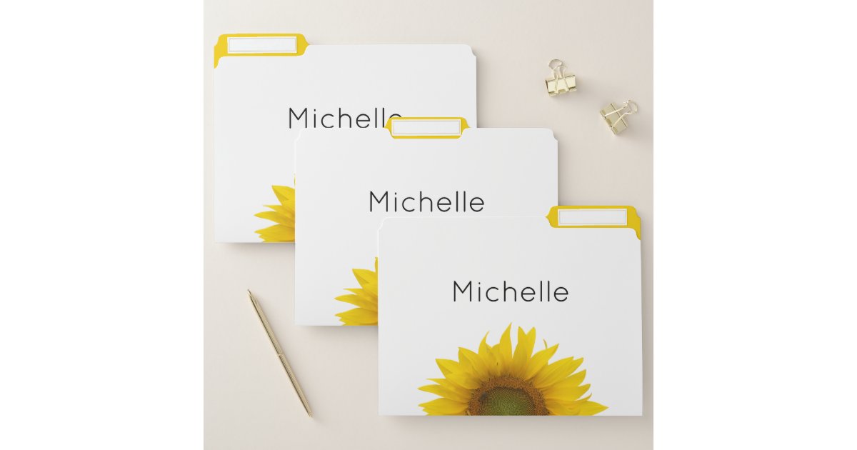 Personalized Sunflower File Folder | Zazzle