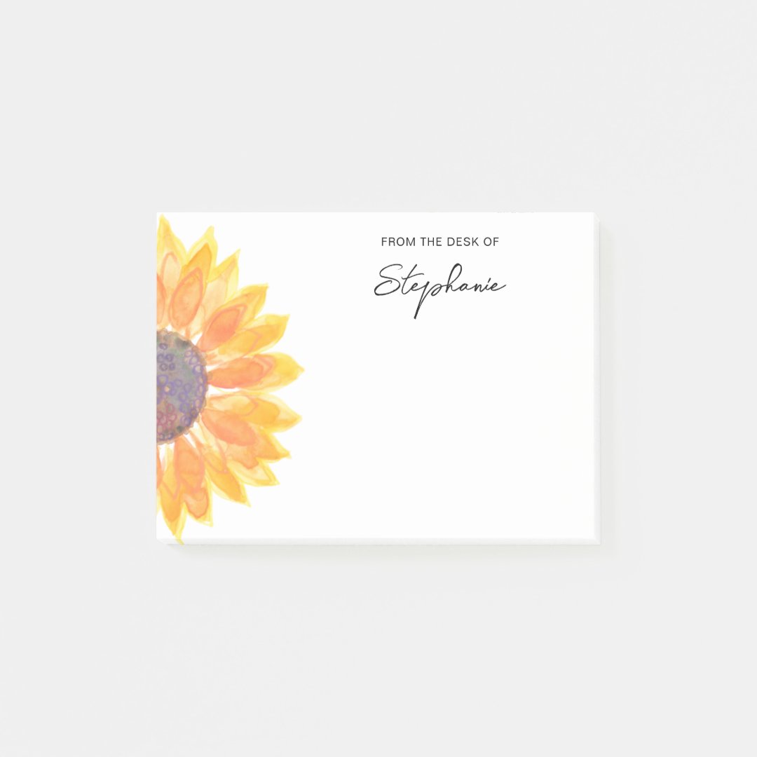 Personalized Sunflower From The Desk Of Post-it Notes | Zazzle