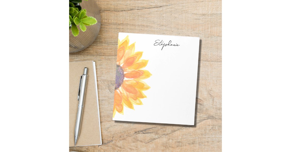 Personalized Sunflower Notepad | Zazzle