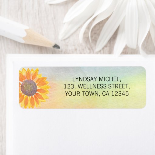 Personalized Sunflower Return Address Label | Zazzle