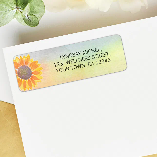 Personalized Sunflower Return Address Label | Zazzle