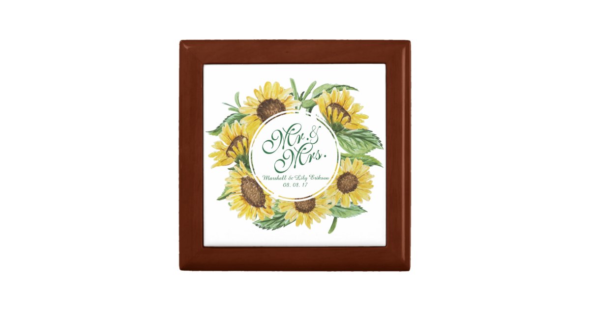 Personalized Sunflower Wedding Gift Box | Zazzle