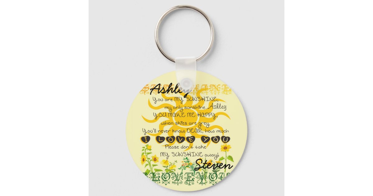 Personalized Sunshine Keychain | Zazzle