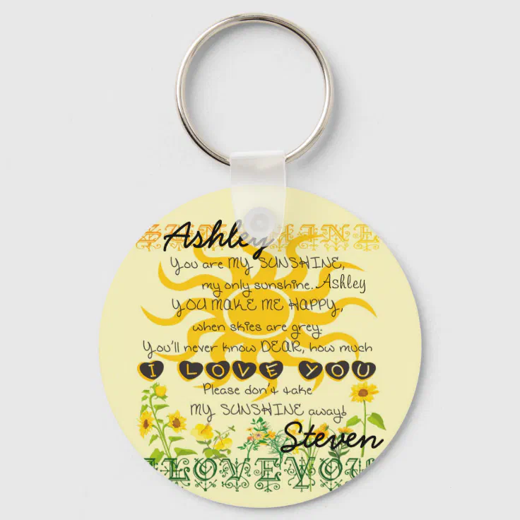 Personalized Sunshine Keychain | Zazzle