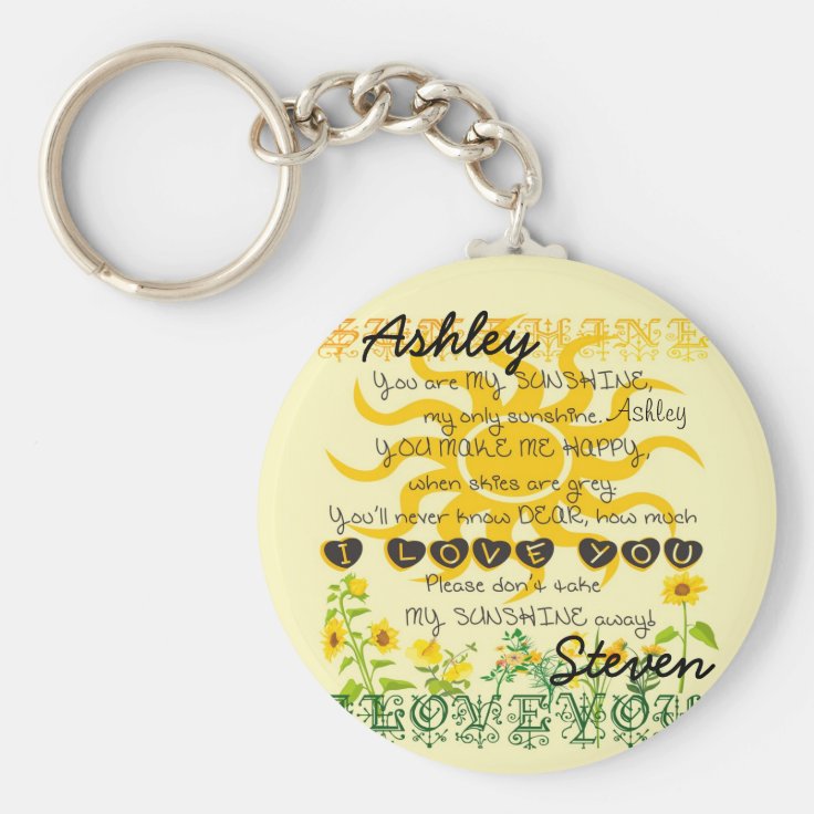 Personalized Sunshine Keychain | Zazzle