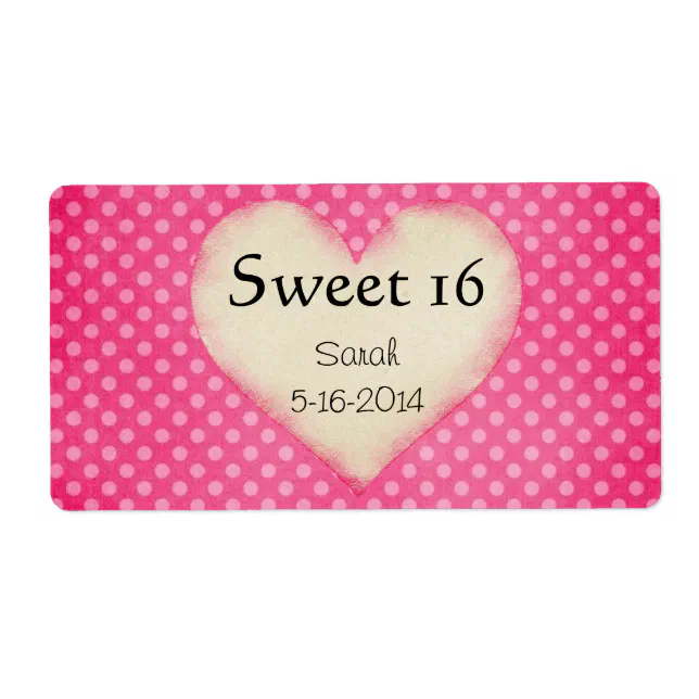 Personalized Sweet 16 Label Template | Zazzle