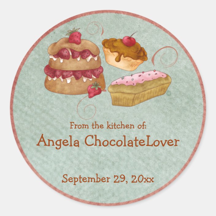 Personalized Sweets Recipe Stickers | Zazzle.com
