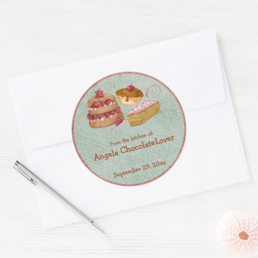 Personalized Sweets Recipe Stickers | Zazzle