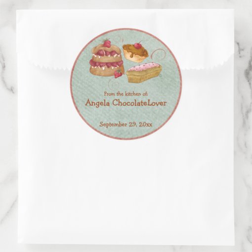 Personalized Sweets Recipe Stickers | Zazzle