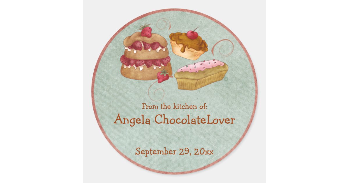 Personalized Sweets Recipe Stickers | Zazzle