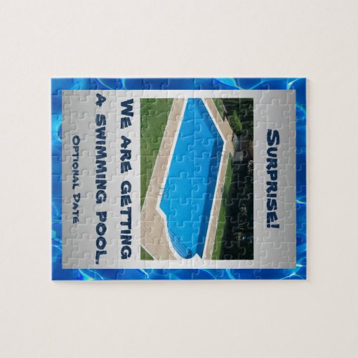 Personalized Swimming Pool Surprise Jigsaw Puzzle | Zazzle