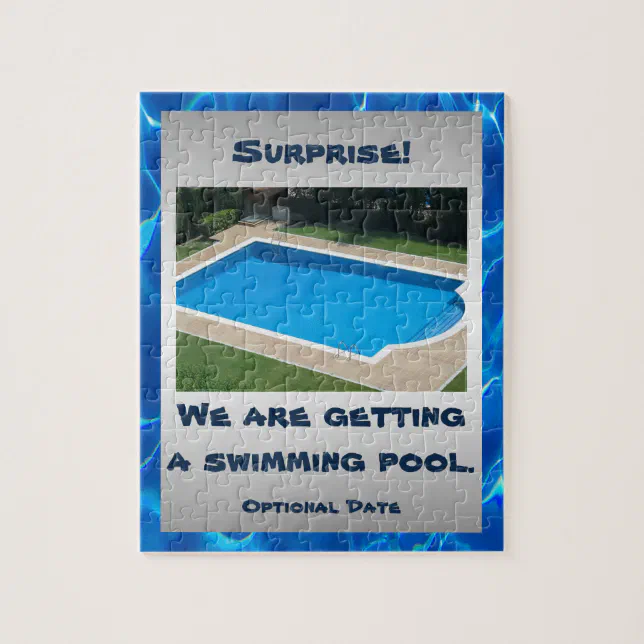 Personalized Swimming Pool Surprise Jigsaw Puzzle | Zazzle