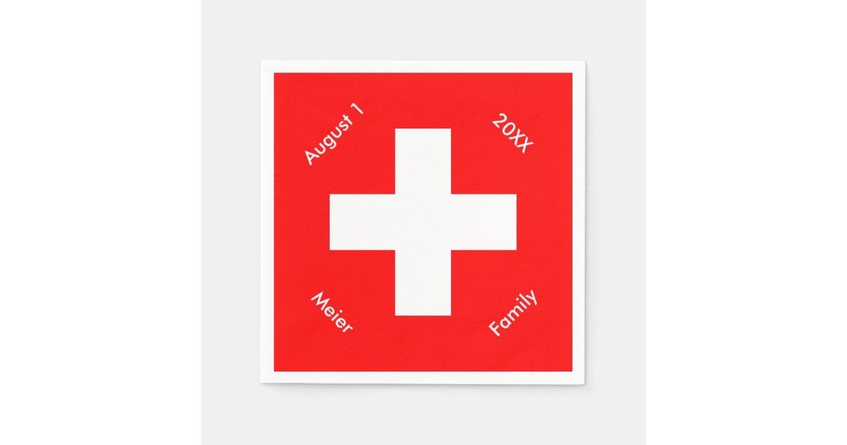 Personalized Swiss Flag Custom Switzerland Napkins | Zazzle