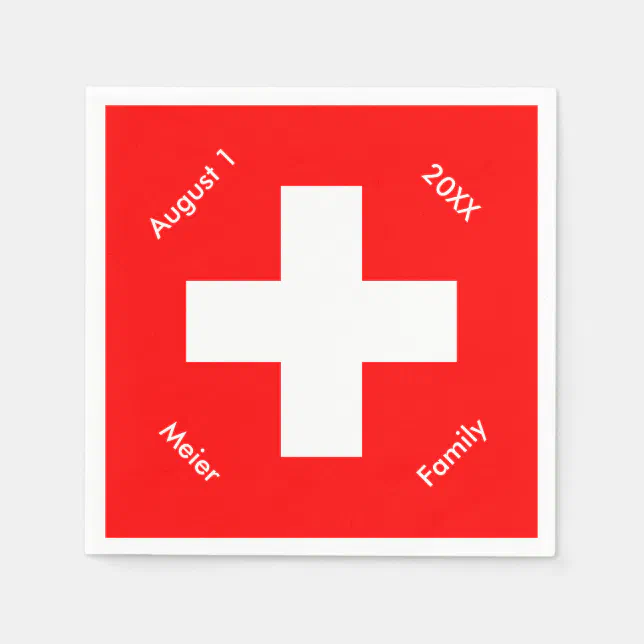 Personalized Swiss Flag Custom Switzerland Napkins | Zazzle