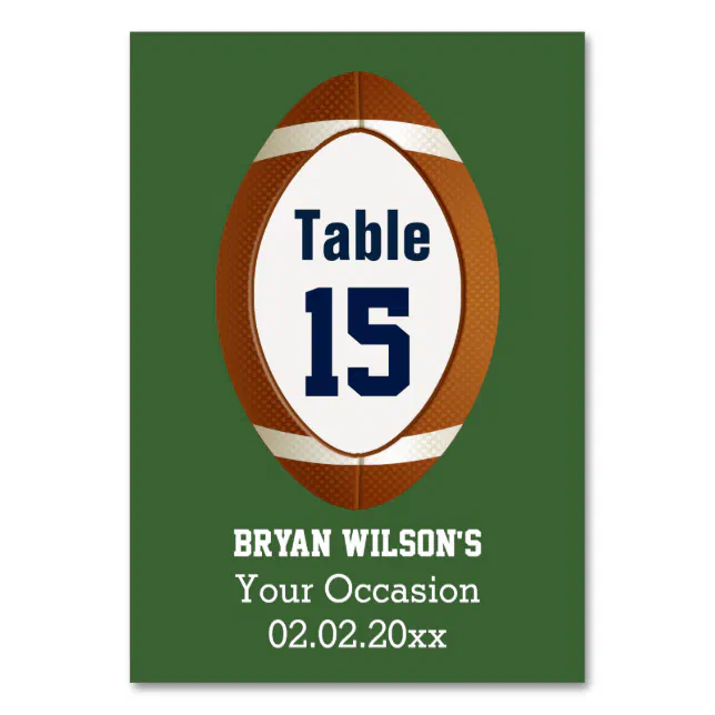 Personalized table numbers Sports Party football | Zazzle