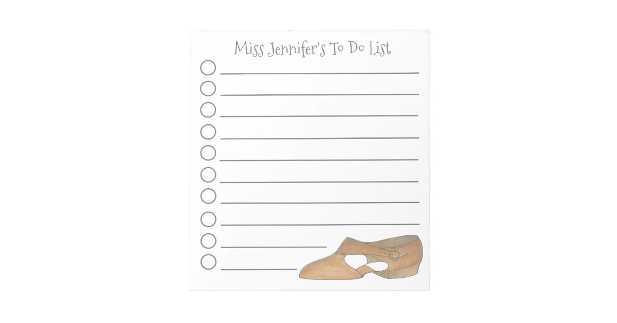 Personalized Tan Lyrical Modern Dance Teacher Gift Notepad | Zazzle