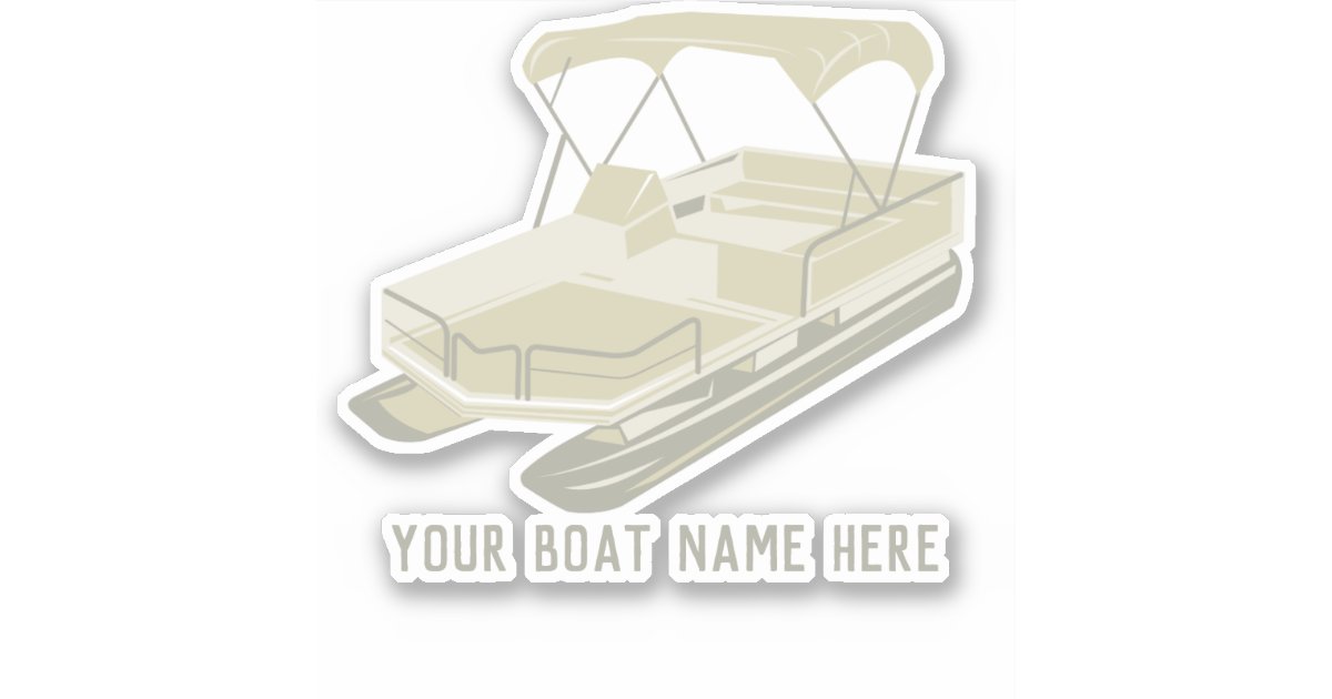 Personalized Tan Pontoon Boat Decal Sticker | Zazzle