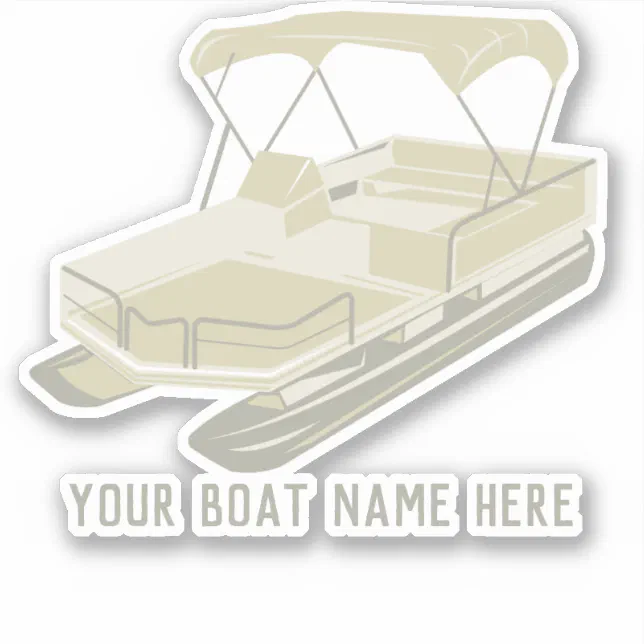 Personalized Tan Pontoon Boat Decal Sticker | Zazzle