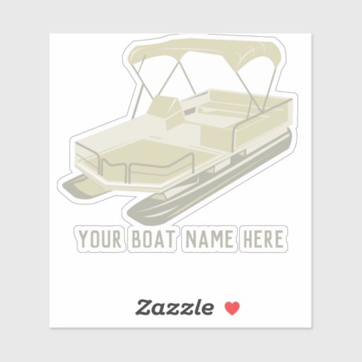 Personalized Tan Pontoon Boat Decal Sticker | Zazzle