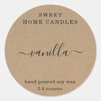 Personalized Tea Light Candle Label Round Sticker | Zazzle