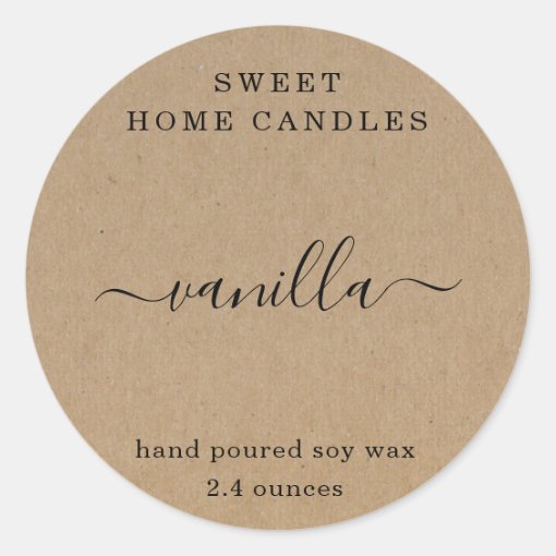 Personalized Tea Light Candle Label Round Sticker | Zazzle