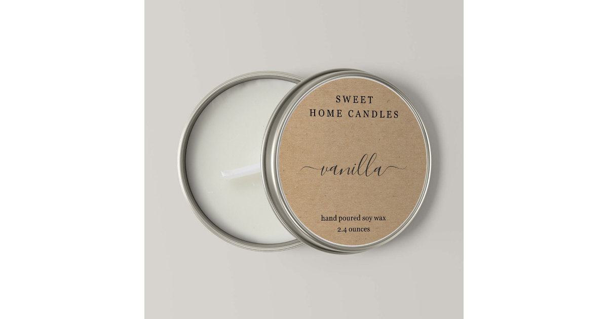 Personalized Tea Light Candle Label Round Sticker | Zazzle