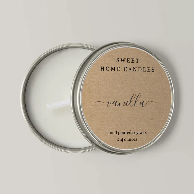 Personalized Tea Light Candle Label Round Sticker | Zazzle