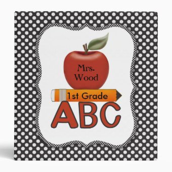 Personalized Teacher ABC Binder | Zazzle