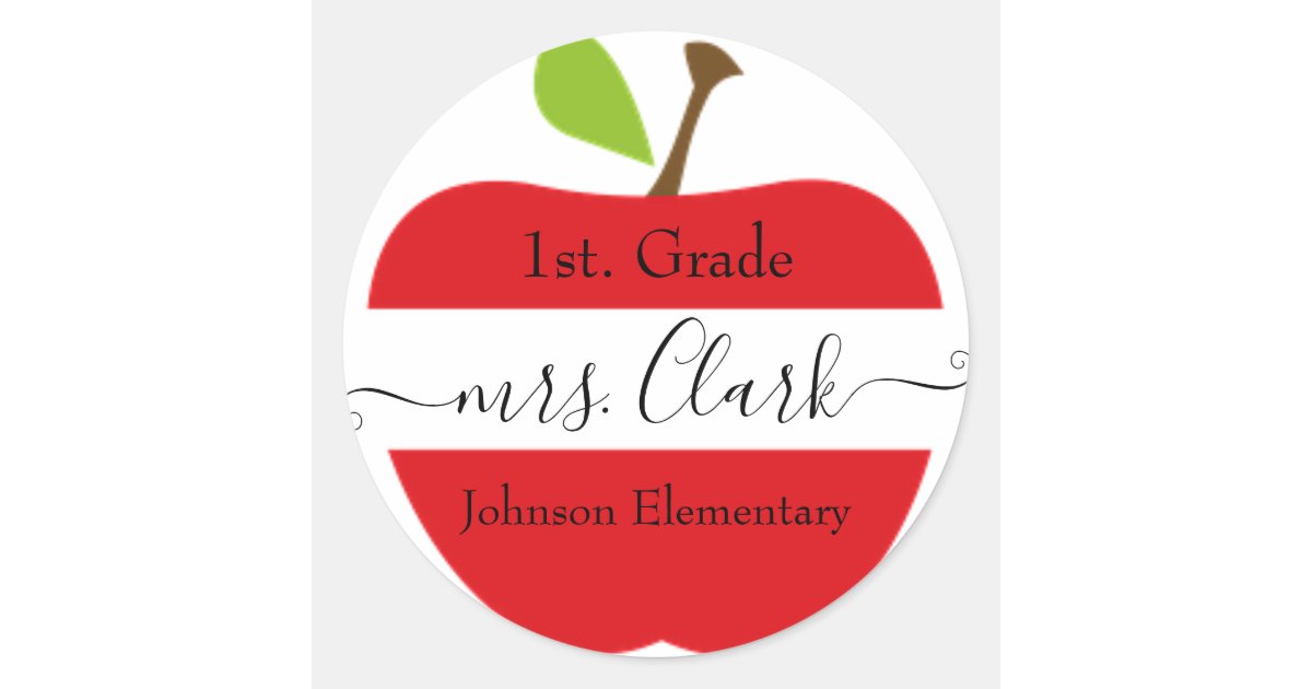 Personalized teacher apple Sticker | Zazzle
