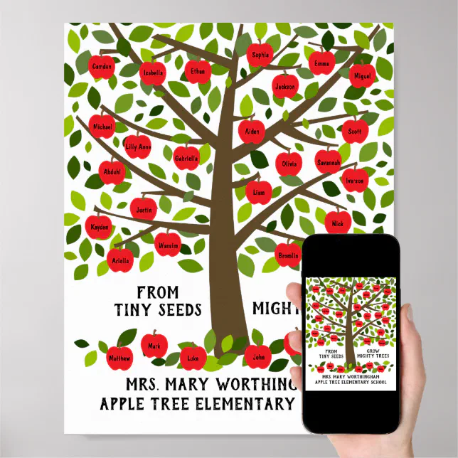Personalized Teacher Appreciation Class Names Poster | Zazzle