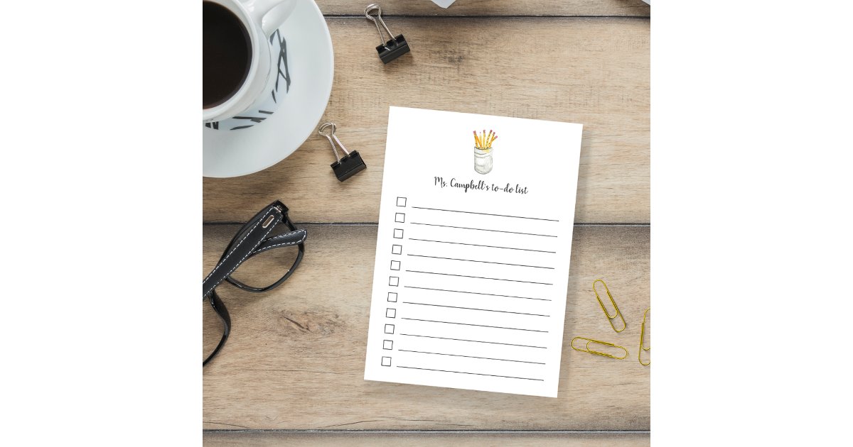 Personalized Teacher Checklist / To-do List Post-it Notes | Zazzle