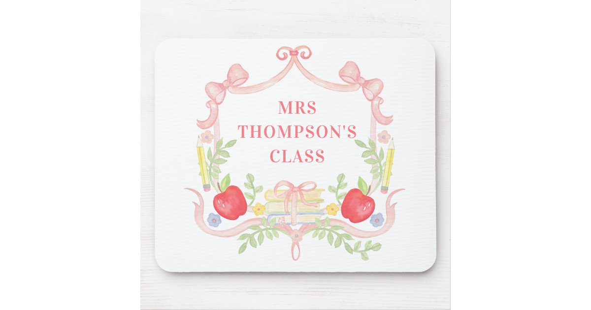 Personalized Teacher | Classroom Crest Mouse Pad | Zazzle