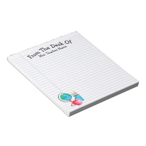 Personalized Teacher Cute Notepad | Zazzle