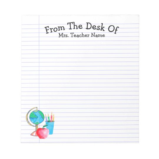 Personalized Teacher Cute Notepad | Zazzle.com