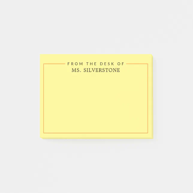 Personalized Teacher From The Desk Of Post-it Notes | Zazzle
