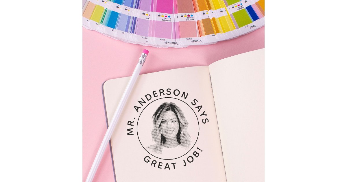 Personalized Teacher Stamp With Custom Photo Stamp | Zazzle