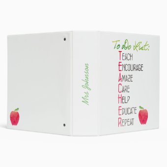 Personalized Teacher To Do List Lesson Plan 3 Ring Binder | Zazzle