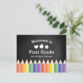 Personalized Teacher Welcome Back to First Grade Postcard | Zazzle