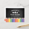 Personalized Teacher Welcome Back to First Grade Postcard | Zazzle