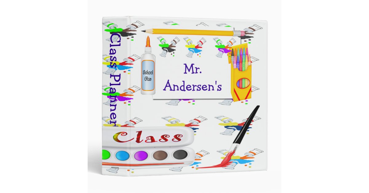Personalized Teachers Art Class Binder / Planner | Zazzle