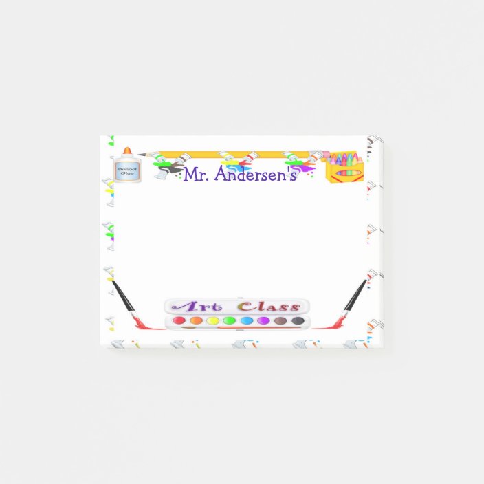 Personalized Teachers Art Class Post-it® Notes | Zazzle.com