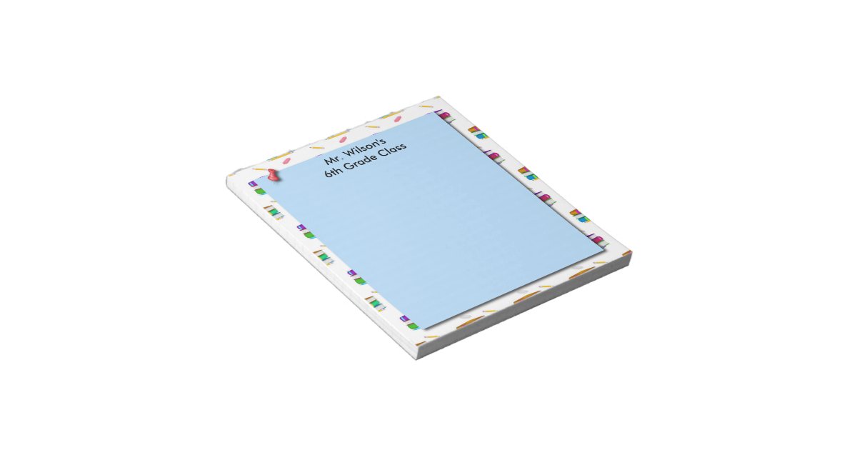 Personalized Teachers Books Blue Paper Notepad | Zazzle