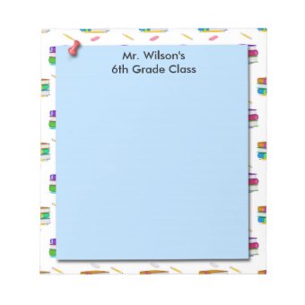 Personalized Teachers Books Blue Paper Notepad | Zazzle