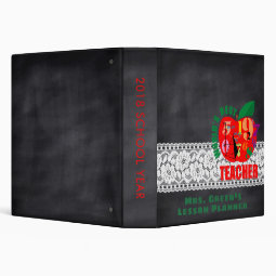 Personalized Teacher's Chalkboard Lesson Planner Binder | Zazzle